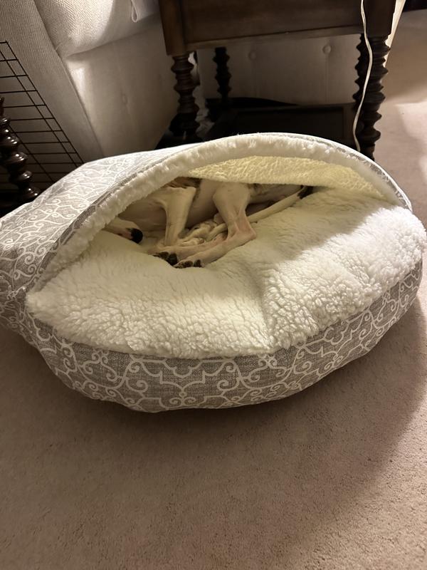 SNOOZER PET PRODUCTS Round Indoor Outdoor Cozy Cave Dog Bed, Grey ...