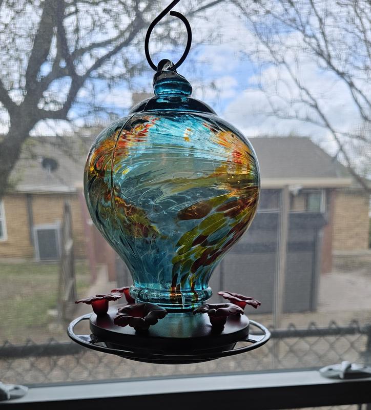 Purple Hummingbird Feeder Nature's Way ANTGHF2 Hanging Antique Glass ...