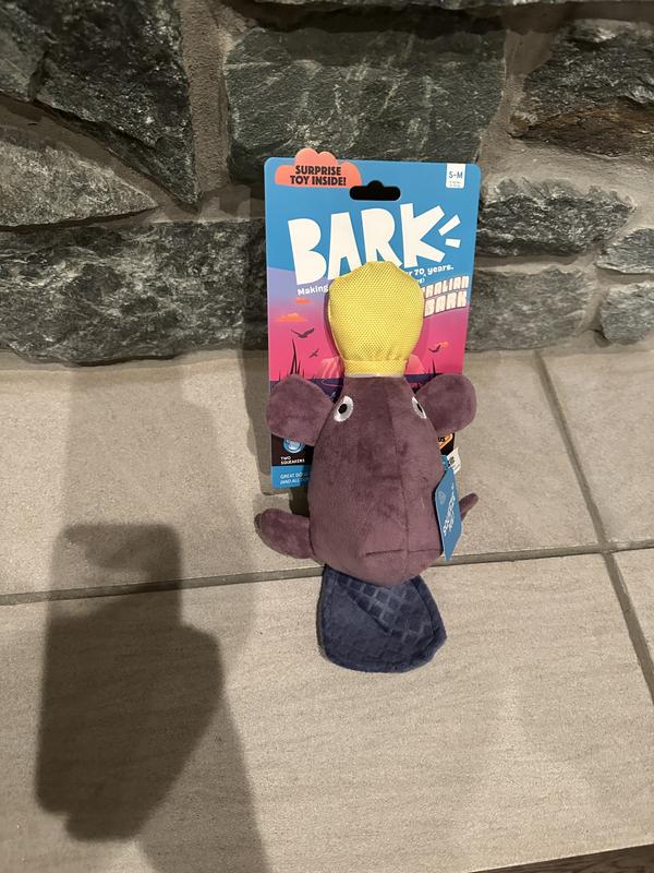 BARK Drongo Platypus Rip & Reveal Squeaky Plush Dog Toy, Purple, Small ...