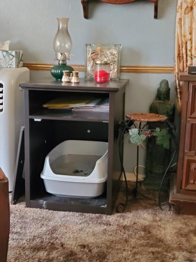 FRISCO Decorative Side Table Cat Litter Box Cover, White - Chewy.com