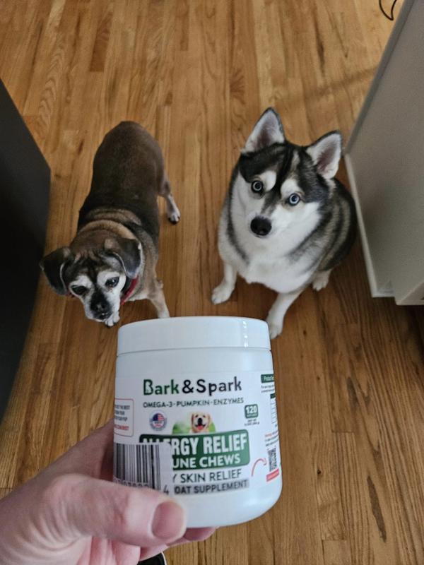 BARK&SPARK Allergy Relief Immune Dog Treats Supplement, 240 count ...