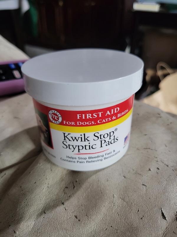MIRACLE CARE Kwik Stop Styptic Pads for Dogs, Cats & Birds, 90 count ...