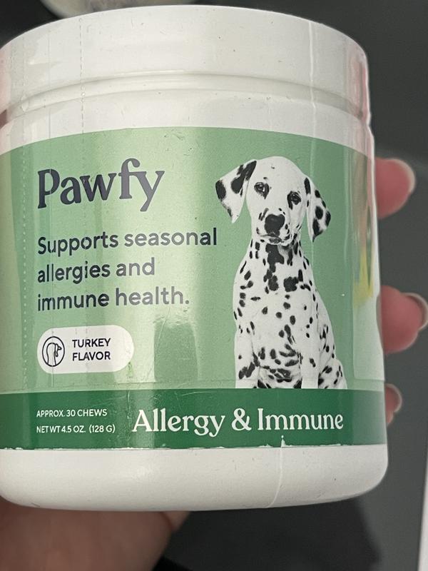 PAWFY Allergy & Immune Turkey Flavor Dog Supplement, 30 count - Chewy.com