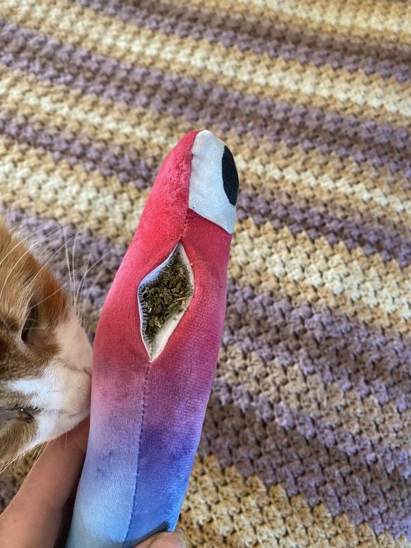 MEOWIJUANA Get Kickin' Refillable Gummy Worm Plush Cat Toy with Catnip ...