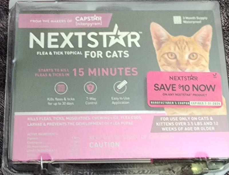 NEXTSTAR Fast Acting Cat Flea & Tick Treatment, 6 doses - Chewy.com