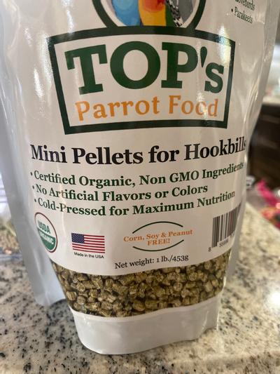 TOP'S PARROT FOOD Organic Mini Pellets Bird Food, 1-lb bag - Chewy.com