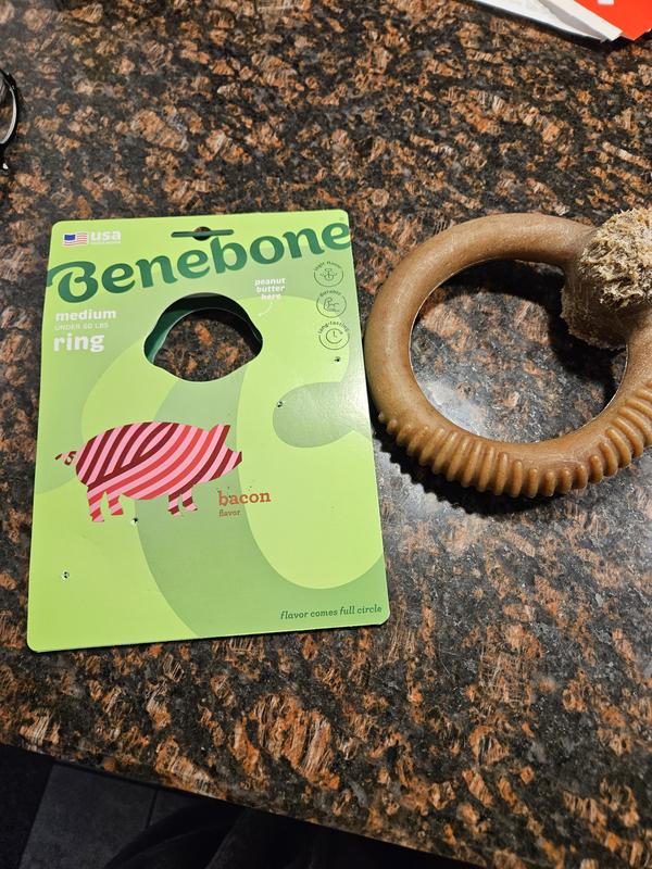 BENEBONE Rotisserie Chicken Flavor Wishbone Tough Dog Chew Toy, Large ...