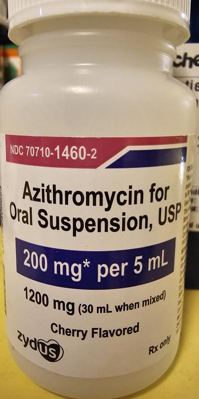 AZITHROMYCIN (Generic) Flavored Powder for Oral Suspension, 100 mg/5 mL ...