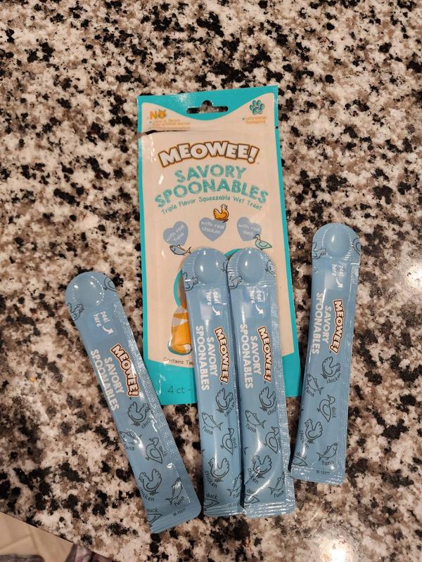 MEOWEE! Savory Spoonables with Real Tuna, Chicken & Duck Lickable Cat ...
