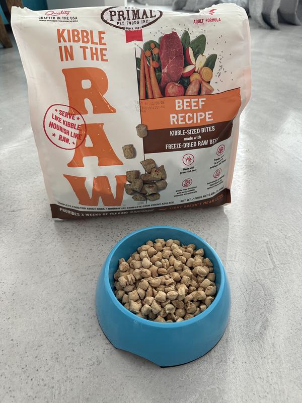 PRIMAL Kibble in the Raw Beef Recipe Non-GMO Freeze-Dried Dog Food, 86. ...