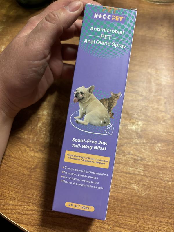 HICC PET Antimicrobial Anal Gland Dog Cat & Small Pet Spray, 4-fl oz ...
