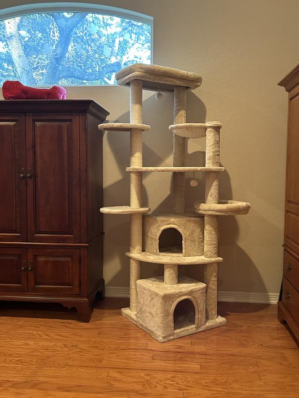 FRISCO 76-in XXL Heavy Duty Cat Tree, Cream - Chewy.com