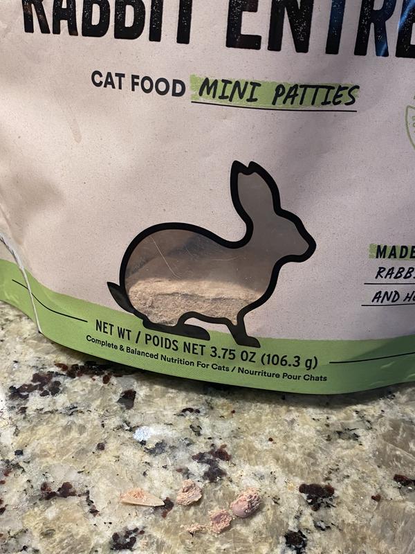 VITAL ESSENTIALS Freeze-Dried Raw Rabbit Mini Patties Entree Cat Food ...