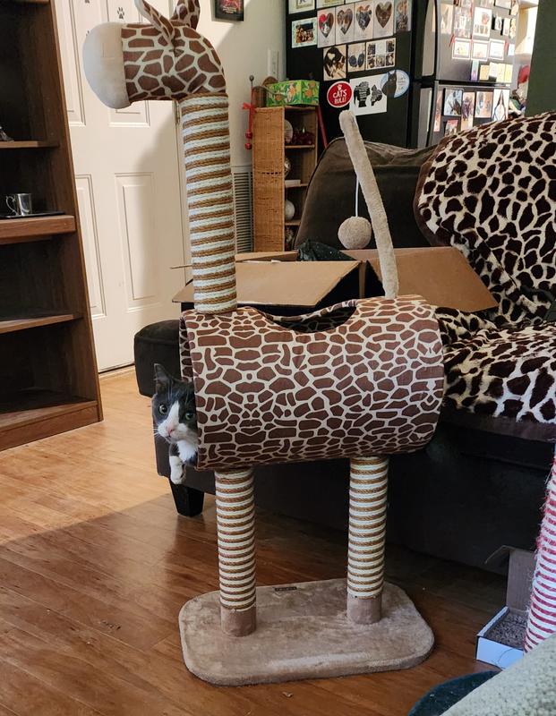 ZEZE Giraffe Tree with tunnel & Scratcher Cat Furniture, Large - Chewy.com