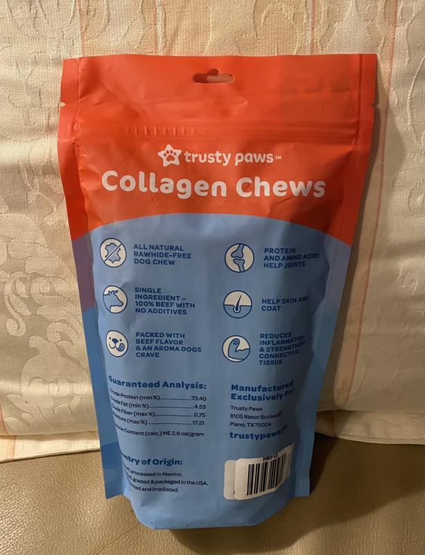 TRUSTY PAWS Beef Collagen Chews Dog Treats, 20-oz bag - Chewy.com