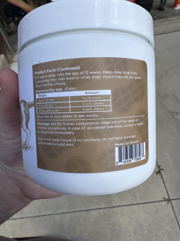 CHEW + HEAL Stop The Poo Peanut Butter Flavored Soft Chew Coprophagia ...