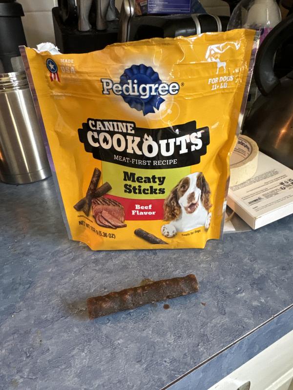 PEDIGREE Canine Cookout Beef Flavored High-Protein Adult Meaty Sticks ...