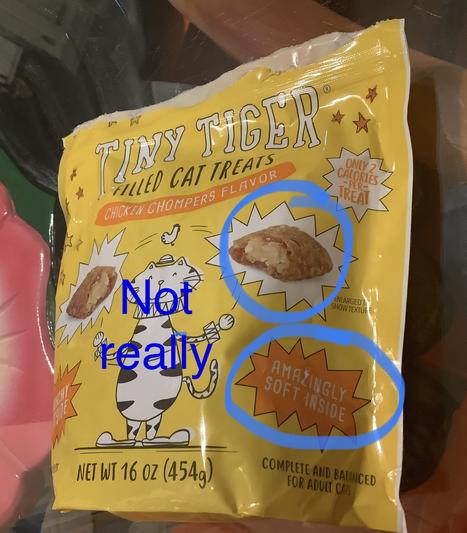 TINY TIGER Chicken Chompers Flavor Filled Cat Treats, 16-oz bag - Chewy.com