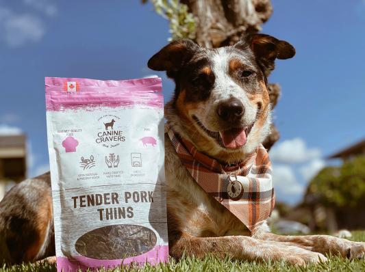 CANINE CRAVERS Tender Pork Thins Dehydrated Dog Treats, 5.3-oz pouch ...