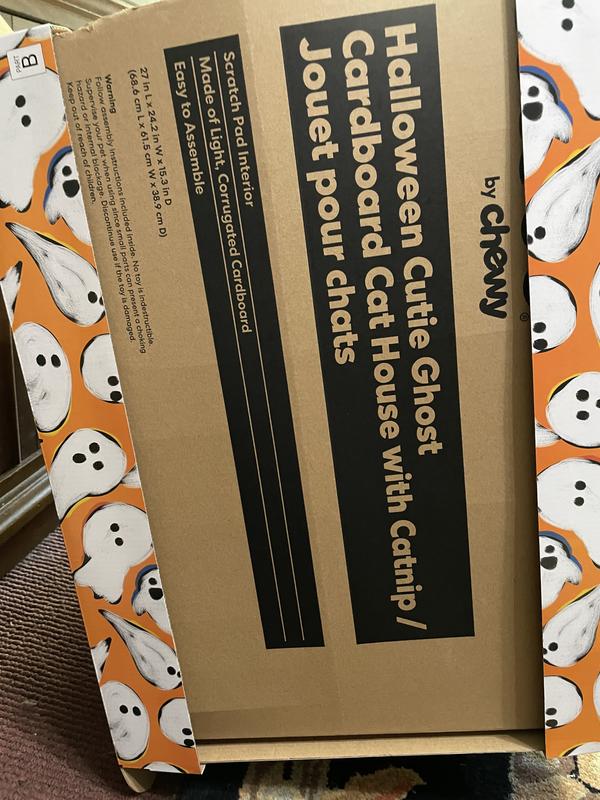 FRISCO Halloween Cutie Ghost Cardboard Cat House with Catnip - Chewy.com