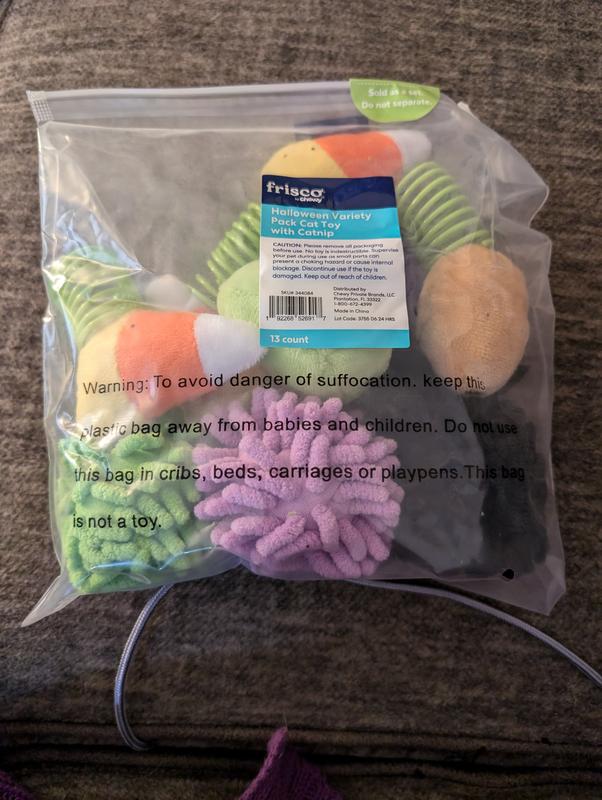 FRISCO Halloween Spring, Moppy Ball & Plush Variety Pack Cat Toy with ...