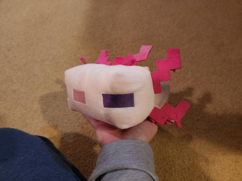 Discontinued - FETCH FOR PETS Minecraft Leucistic Axolotl Figure Plush ...
