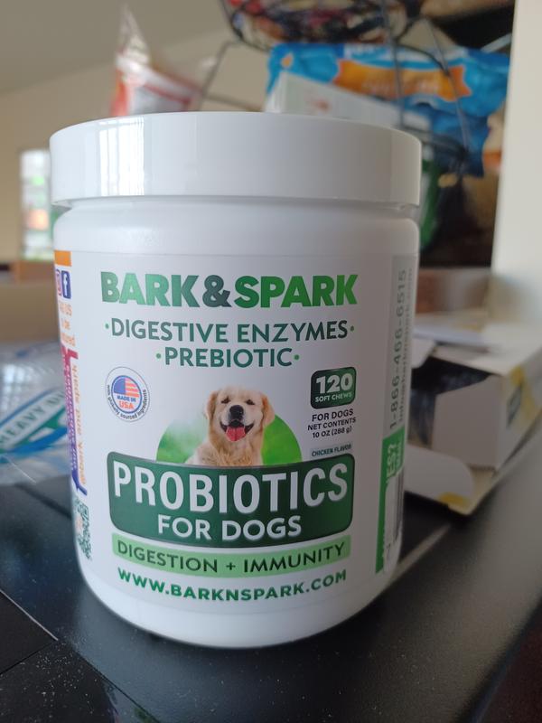 BARK&SPARK Vet Strength Probiotics Digestive Enzymes Prebiotics Fiber ...