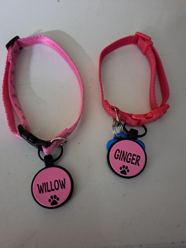 GOTAGS Personalized Silicone Round Dog & Cat ID Tag, Large, Purple ...
