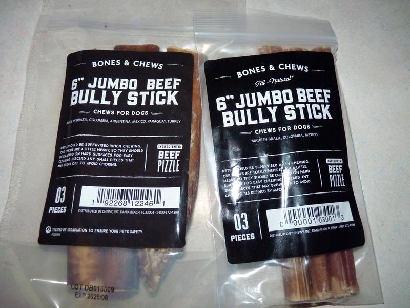 BONES & CHEWS Jumbo Bully Stick 6" Dog Treats, 20 count - Chewy.com