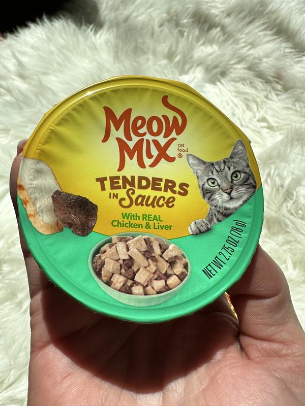 MEOW MIX Tenders in Sauce with Real Chicken & Liver Wet Cat Food, 2.75 ...