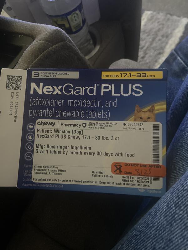 NEXGARD PLUS Chewables for Dogs, 8.1-17 lbs. (Green Box) - Easy Refills ...