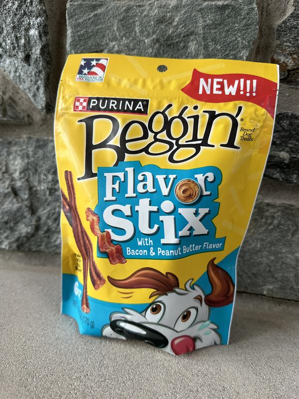 BEGGIN' Flavor Stix with Bacon & Peanut Butter Flavor Soft & Chewy Dog ...
