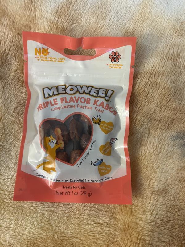MEOWEE! Triple Flavor Kabobs with Real Chicken, Salmon & Tuna Cat Treat ...