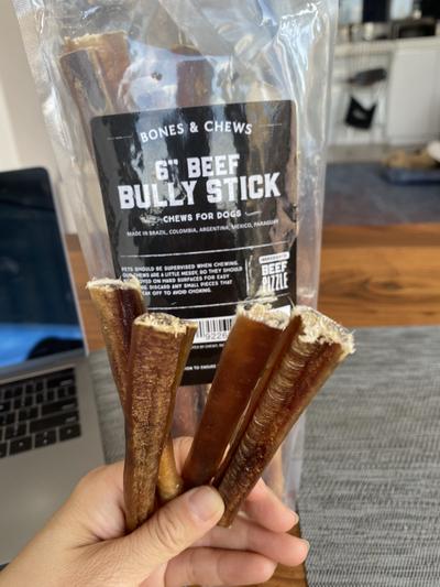 BONES & CHEWS Bully Stick 6" Dog Treats, 1 count - Chewy.com
