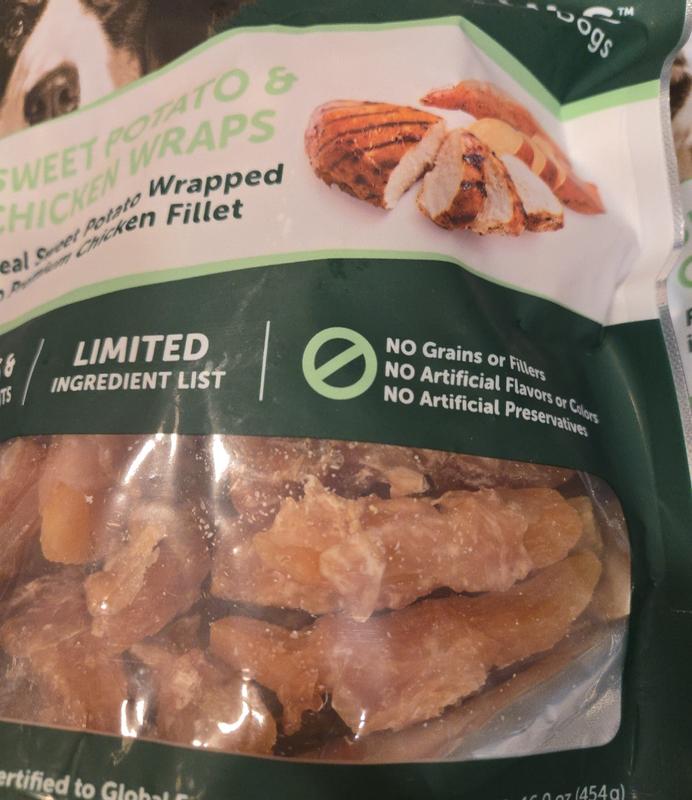 HEALTHFULS Sweet Potato & Chicken Wraps Dehydrated Dog Treats, 16-oz ...