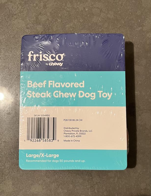 FRISCO Beef Flavored Steak Rubber & Nylon Chew Dog Toy for Heavy ...