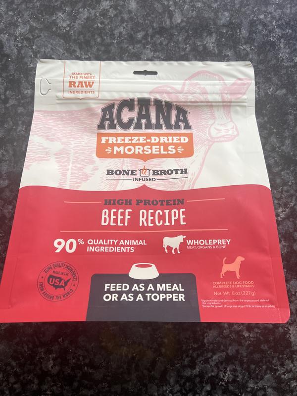 ACANA Ranch-Raised Beef Recipe Morsels Grain-Free Freeze-Dried Dog Food ...