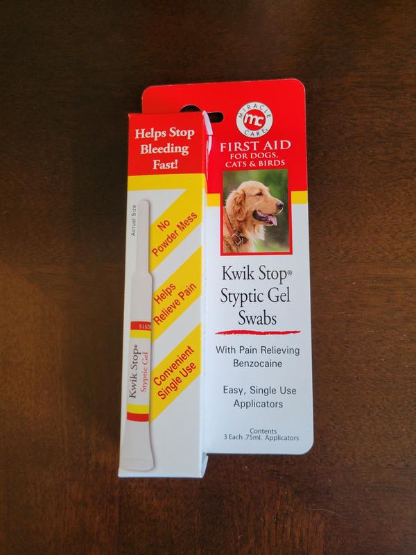 MIRACLE CARE Kwik Stop Styptic Gel Swabs for Dogs, Cats, & Birds ...