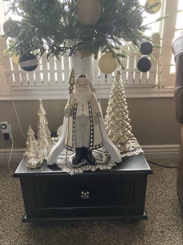 Mr. Christmas 16 in. Mercury Glass Tree with Twinkling Lights in the ...