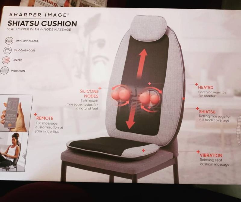 Car cushion with massage and heat sharper image store