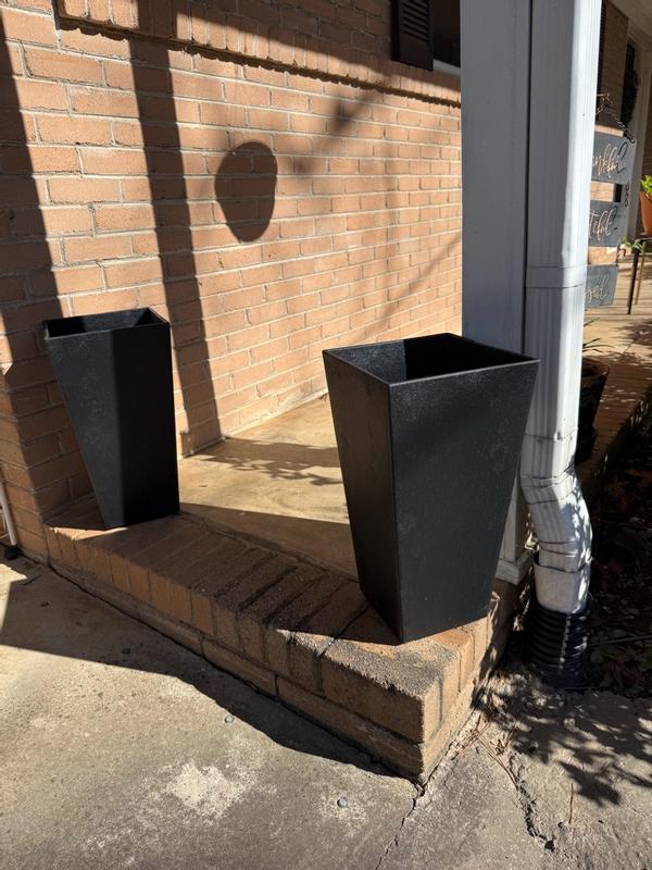Tierra Verde Rectangle 10.3-in W x 10.3-in L x 20-in H Black Recycled ...