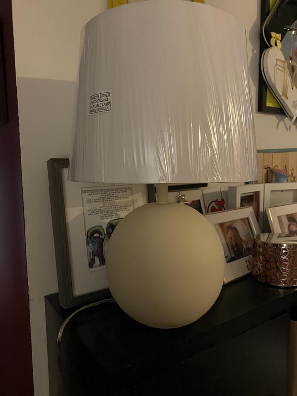 Nourison 18-in Cream Modern Round Table Lamp in the Table Lamps ...
