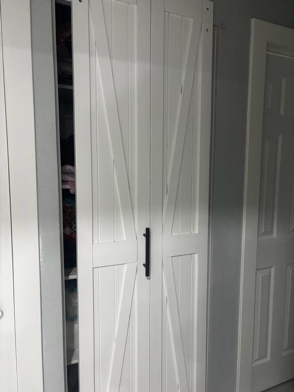 LOVMOR 36x84 inch Solid Pine Bi-Fold Doors - Pre-Assembled Heavy Duty ...