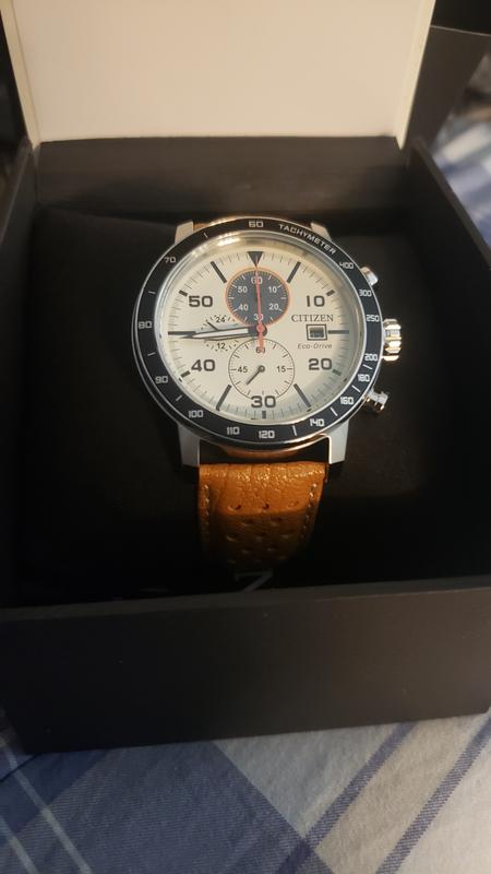 Citizen Brycen Eco-Drive Chronograph Leather Strap Watch, 43mm ...