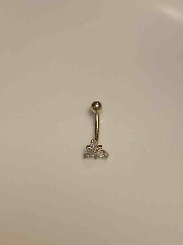 Raquelina Jewels 14K Gold CZ Flower Belly Ring | Nordstromrack