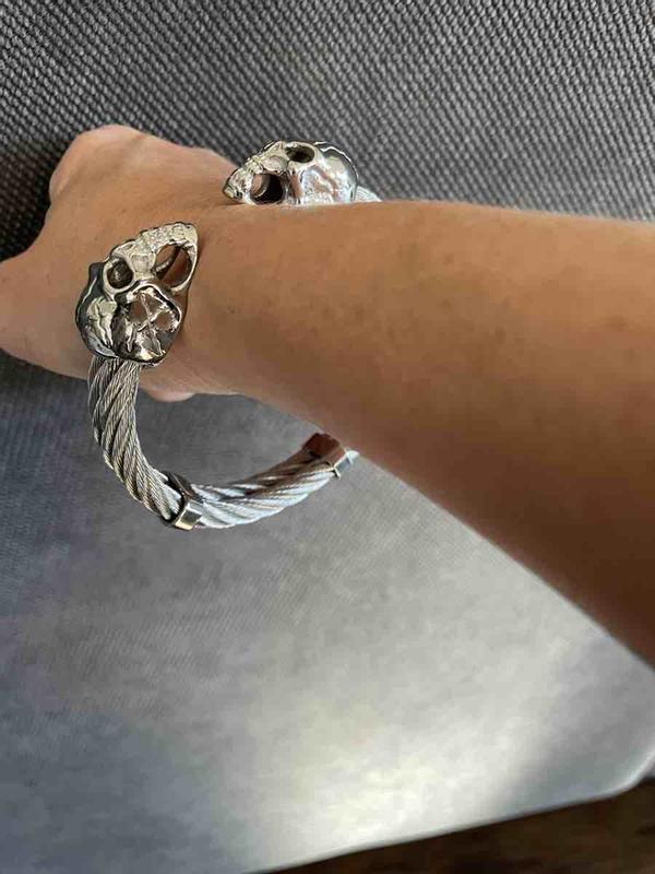 EYE CANDY LOS ANGELES Double Skull End Cap CZ Cuff Bracelet | Nordstromrack