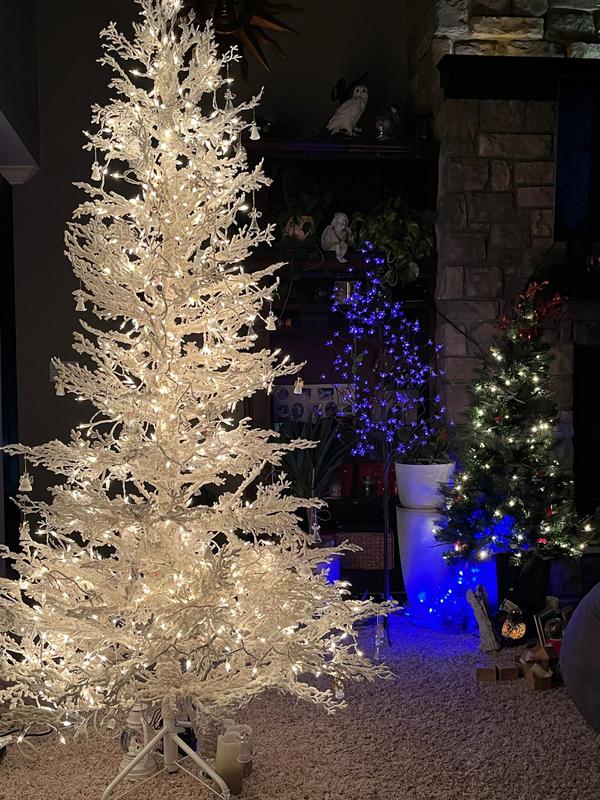 National Tree Company 9-ft Pre-lit Flocked Pink Artificial Christmas ...