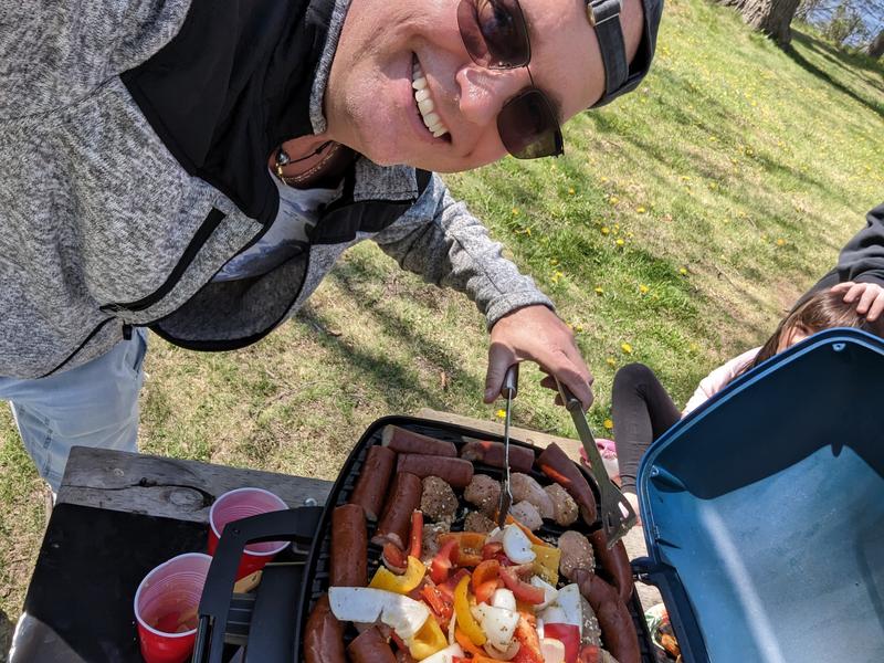 NAPOLEON TravelQ 285-Sq in Blue Portable Gas Grill in the Portable ...