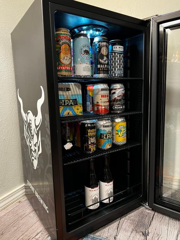 Newair Stone Brewing 126 Can Beverage Refrigerator and Cooler with ...