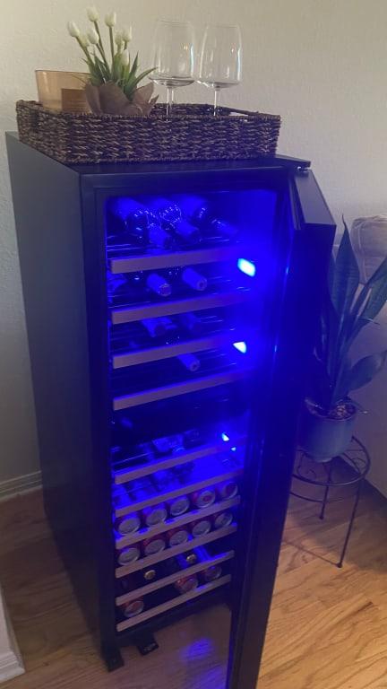Newair Shadow Series Wine Cooler Refrigerator 56 Bottles Dual ...